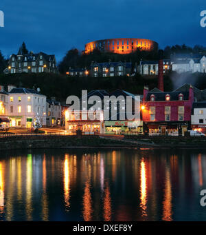Oban at dusk as seen from the North Pier, Oban, Argyll Stock Photo - Alamy