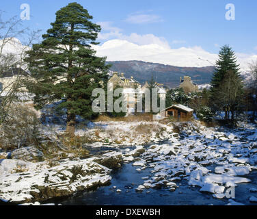 Winter scene of the Falls of Dochart, Killin, Perthshire Stock Photo ...