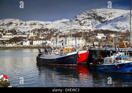 Winter view in Mallaig harbour and town,West Highlands,scotland Stock ...