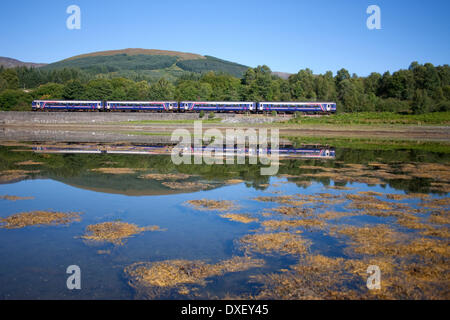 156 First Scotrail Sprinter unit, Loch Aweside Stock Photo - Alamy