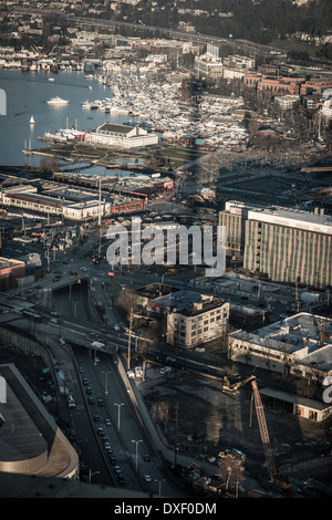 Seattle City, aerial view, afternoon light, washington state, USA ...