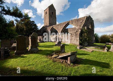 The ruins of 15thcent Mutjill parish church in village of Muthill ...