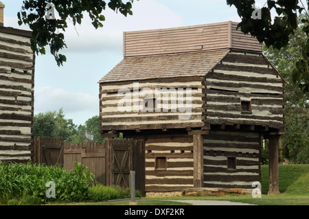 Replica of old Fort Wayne, built in 1815 on the Maumee River, Ft Wayne ...