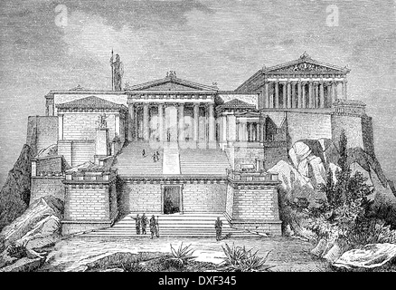 Reconstruction of the Acropolis of Athens, Greece Stock Photo - Alamy
