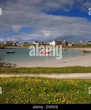 Scenic harbour and village at scarinish on the lovely island of Tiree ...