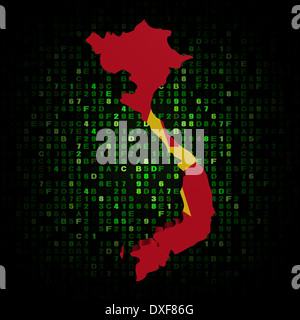 Vietnam map flag on hex code illustration Stock Photo - Alamy
