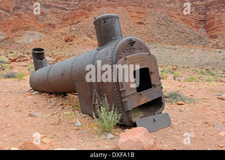 Old boiler for steamships from 1940, Lee's Ferry, Arizona, USA Stock ...
