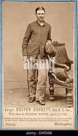 A historic portrait of Sergeant Boston Corbett, a member of the 16th ...