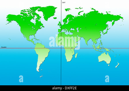 Map of the World - Centered on Europe Stock Photo - Alamy