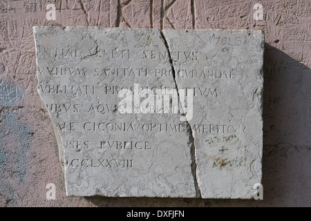 Stones tables with inscriptions of the Roman period Stock Photo - Alamy