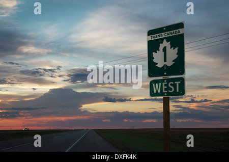 Trans Canada Highway Road Marker Sign In Manitoba For Highway 1 ...