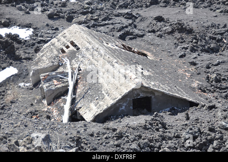 House destroyed by lava, Etna volcano, Sicily, Italy Stock Photo - Alamy