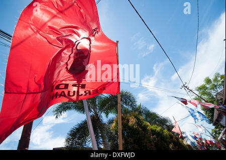 Manado, North Sulawesi, Indonesia. 26th March 2014. Flags and banners ...