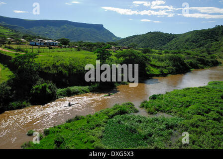 Paddlers canoeing on the Msunduzi River, KwaZulu Natal, South Africa ...