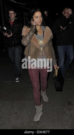 Michelle Rodriguez seen leaving the opening of a boutique shop launch ...