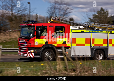 Scottish Fire And Rescue Service truck turning into the Fire Station ...