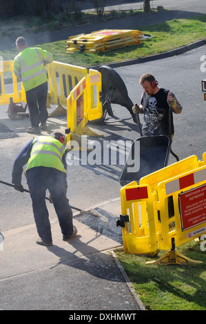 Roadworks during supply work for gas installation Stock Photo - Alamy
