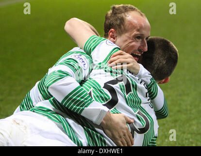 Glasgow, Scotland. 26th Mar, 2014. Liam Henderson celebrates his goal ...