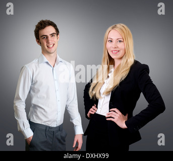 business people on grey background Stock Photo - Alamy