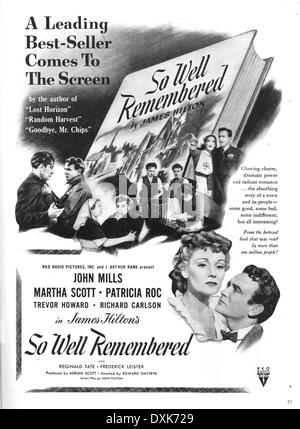 MARTHA SCOTT, JOHN MILLS, SO WELL REMEMBERED, 1947 Stock Photo - Alamy