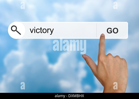 victory button on search toolbar Stock Photo - Alamy