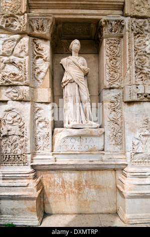 A statue of Sophia, Wisdom, at the Library of Celsus at the ancient ...