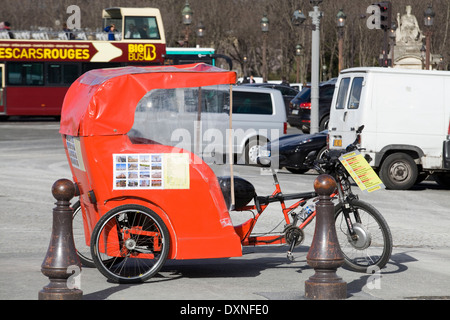 A Cycle rickshaw on the streets of Paris France Stock Photo: 67302314 ...