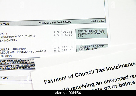 Cardiff Council Tax bill Stock Photo - Alamy