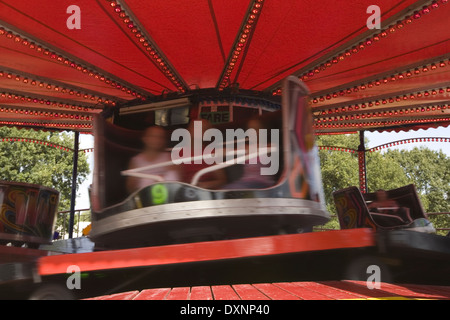 The fairground ride the waltzer, a close up of the name of the ride ...