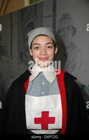 Westerham, UK. 28th March 2014. Oxted School pupils pose with ...