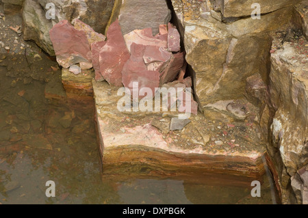 Quarry for pipestone (reddish rock), used to make Native American pipes ...