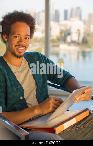 closeup .businessman working on the tablet Stock Photo - Alamy