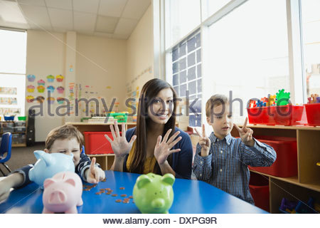 indian Teacher Classroom Kids Student Teaching Stock Photo - Alamy