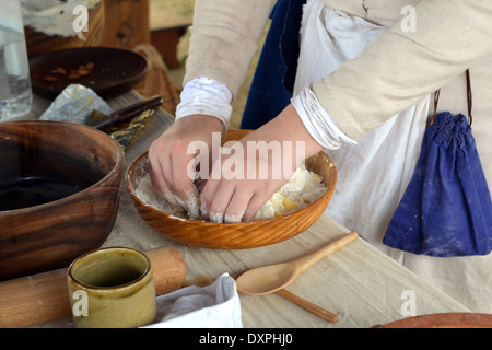 Medieval cooking demonstration Stock Photo - Alamy