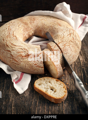 Italian round bread Stock Photo - Alamy