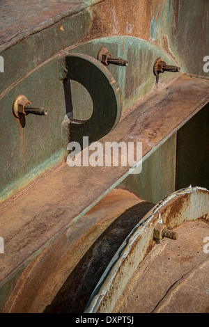 Close detail of rusting metalwork surface / rusty metal texture ...