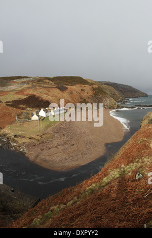 Elevated view of Berriedale waterfront Scotland March 2014 Stock Photo ...
