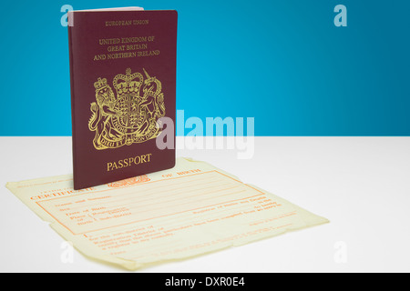 United Kingdom Birth Certificate, copy of original UK document Stock ...