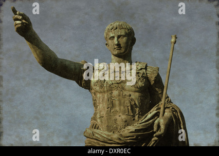Bronze statue of Roman emperor Octavian (Octavianus) Augustus Stock ...
