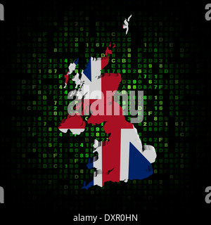 UK map flag on hex code illustration Stock Photo - Alamy