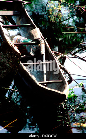 In Venezuela's Orinoco river delta Warao Indian boys play at the river ...