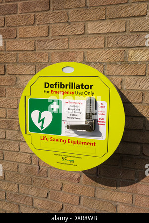 Life saving defibrillator in a key pad locked external waterproof case ...