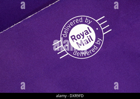 Delivered by Royal Mail logo on green envelope Stock Photo - Alamy