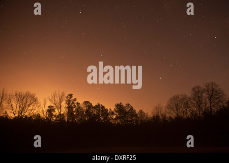 Eery nighttime landscape in countryside Stock Photo - Alamy