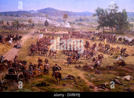 Union troops rush forward to defend against Pickett's charge at the ...
