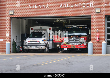 Vienna Volunteer Fire Department, Center Street, Vienna, Virginia Stock ...