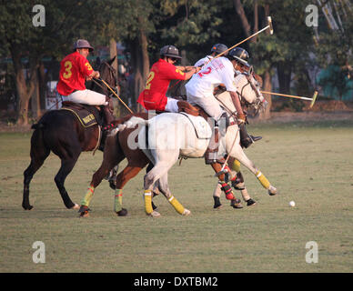 LAHORE,PAKISTAN- MARCH 28: A view of the polo match played between the ...