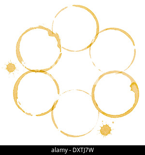 Grungy circle isolated on brown background. Textured brushed stroke ...