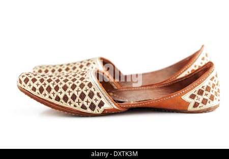 Traditional Arabic slippers shot against a white background Stock Photo ...