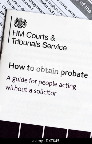 HM Courts & Tribunals Service leaflet PA3 'Probate Fees' Stock Photo ...